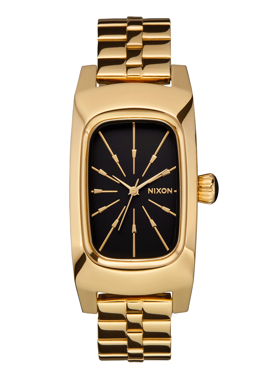 Frankie Watch | Mid Century / Gold / Black | Rectangle Stainless Steel ...